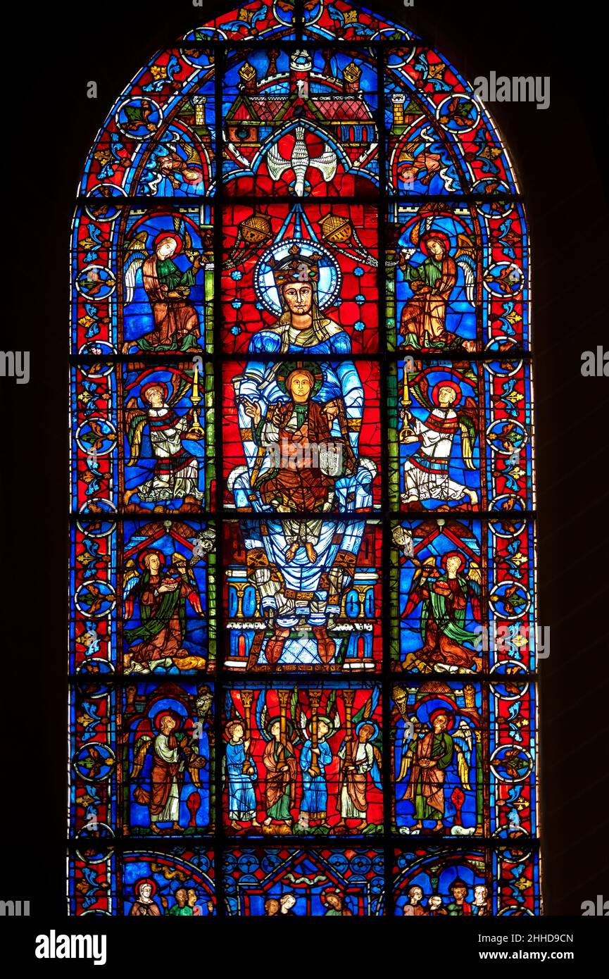 Medieval Windows of the Gothic Cathedral of Chartres, France, dedicated ...