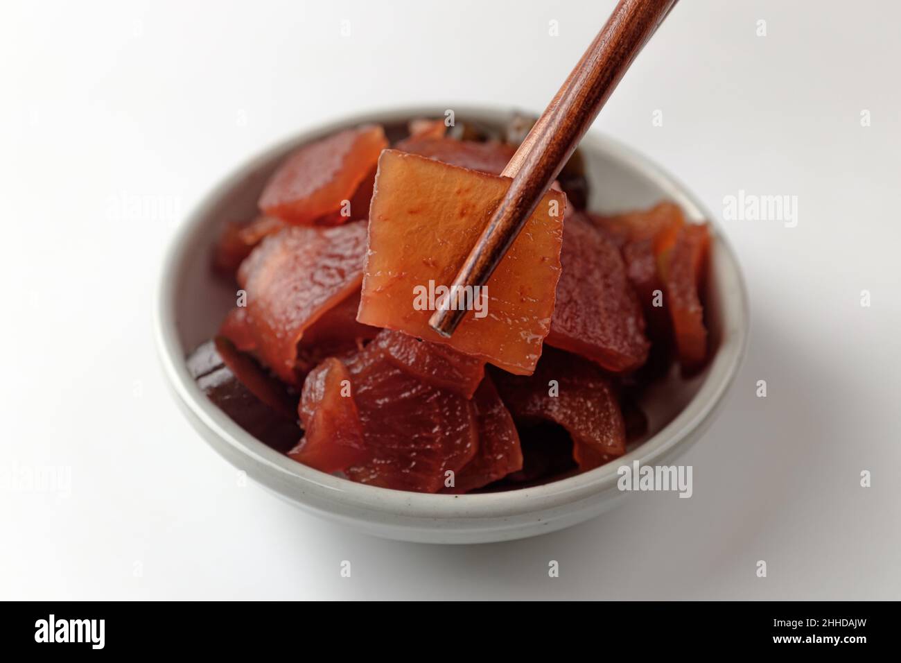 Pickled radish cucumbers on a white background Stock Photo - Alamy