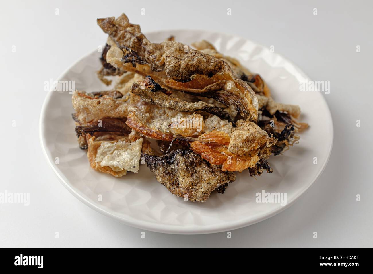 Fish shell dishes. Fried fish. Chewy food. Asian food culture Stock ...