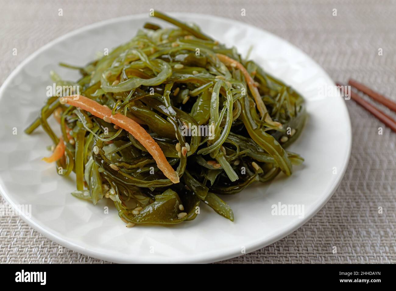 Savory Korean food made with seaweed stems Stock Photo - Alamy