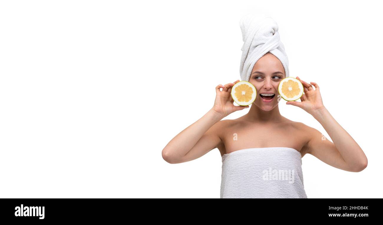 Beautiful Well Groomed Young Woman With A Towel On Her Body After A
