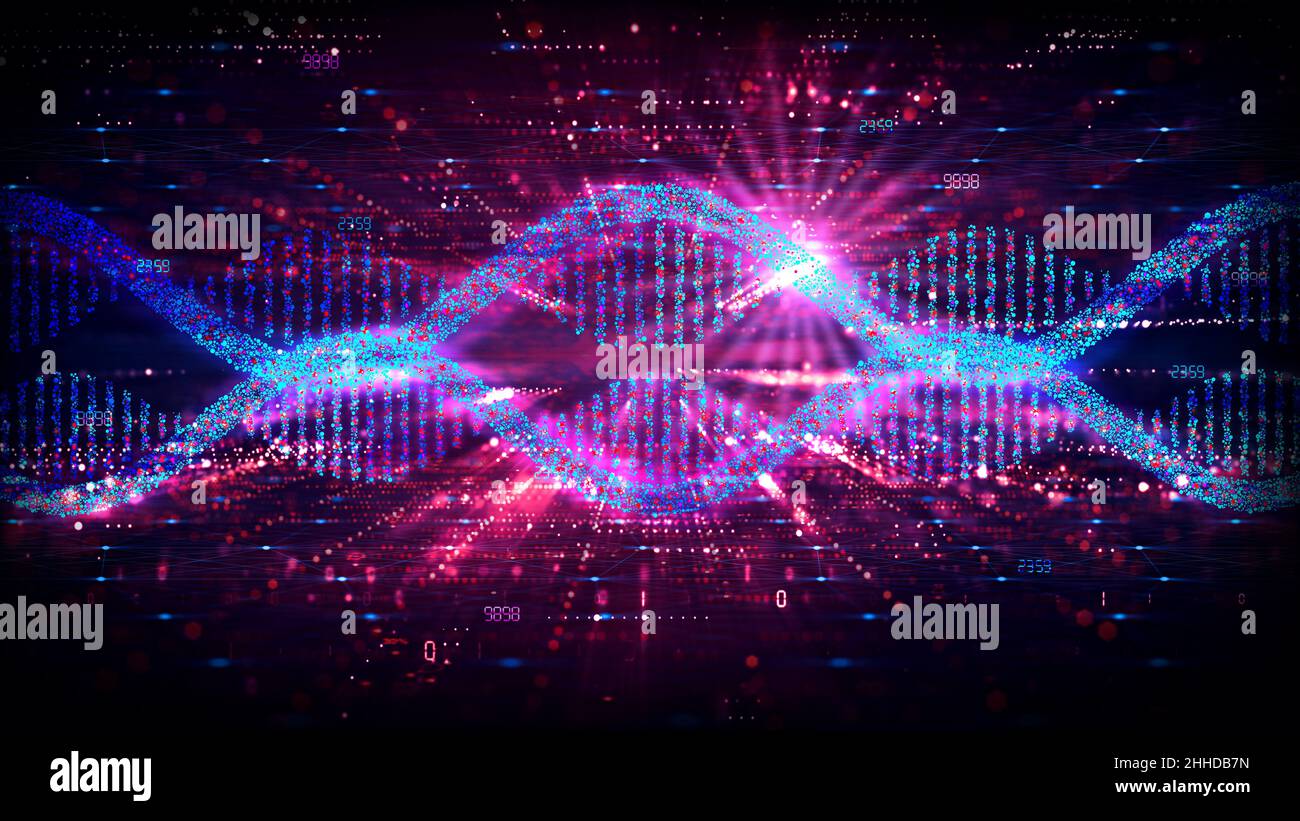 mRNA Technology - Messenger RNA - Two Strands of mRNA on Abstract ...