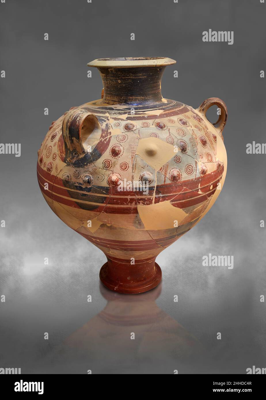 Mycenaean pottery - terracotta piriform jar with a geometric design and ...