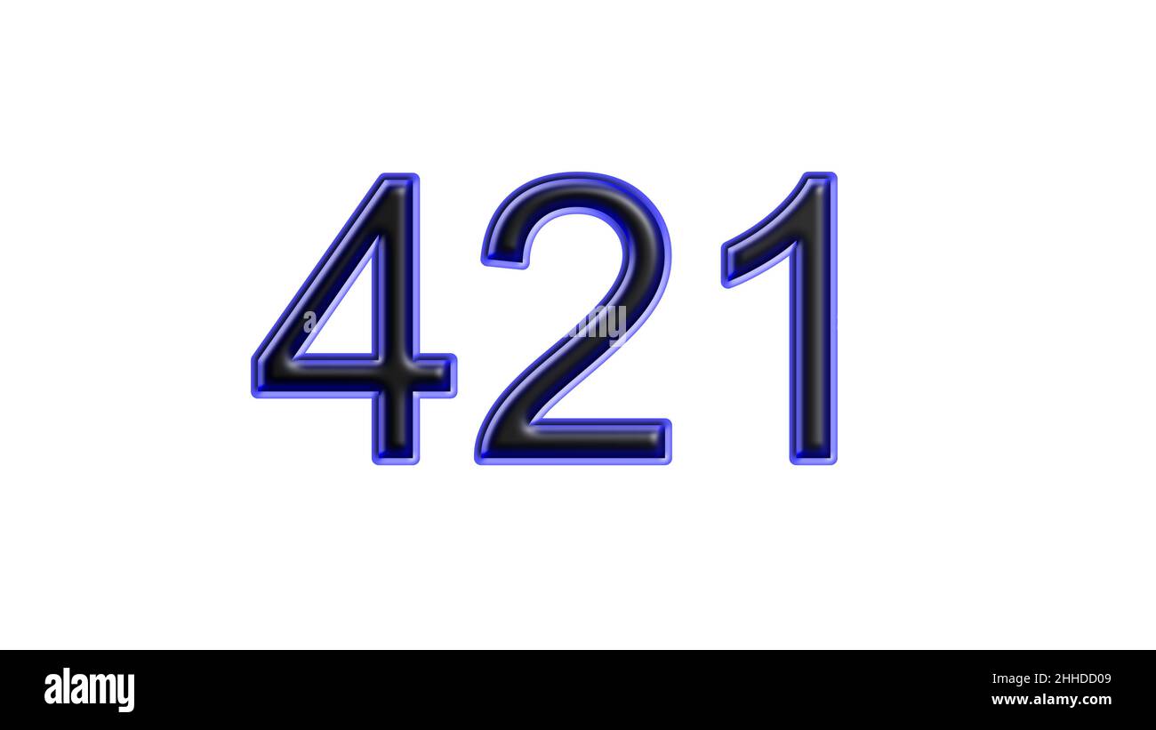 blue 421 number 3d effect white background Stock Photo - Alamy