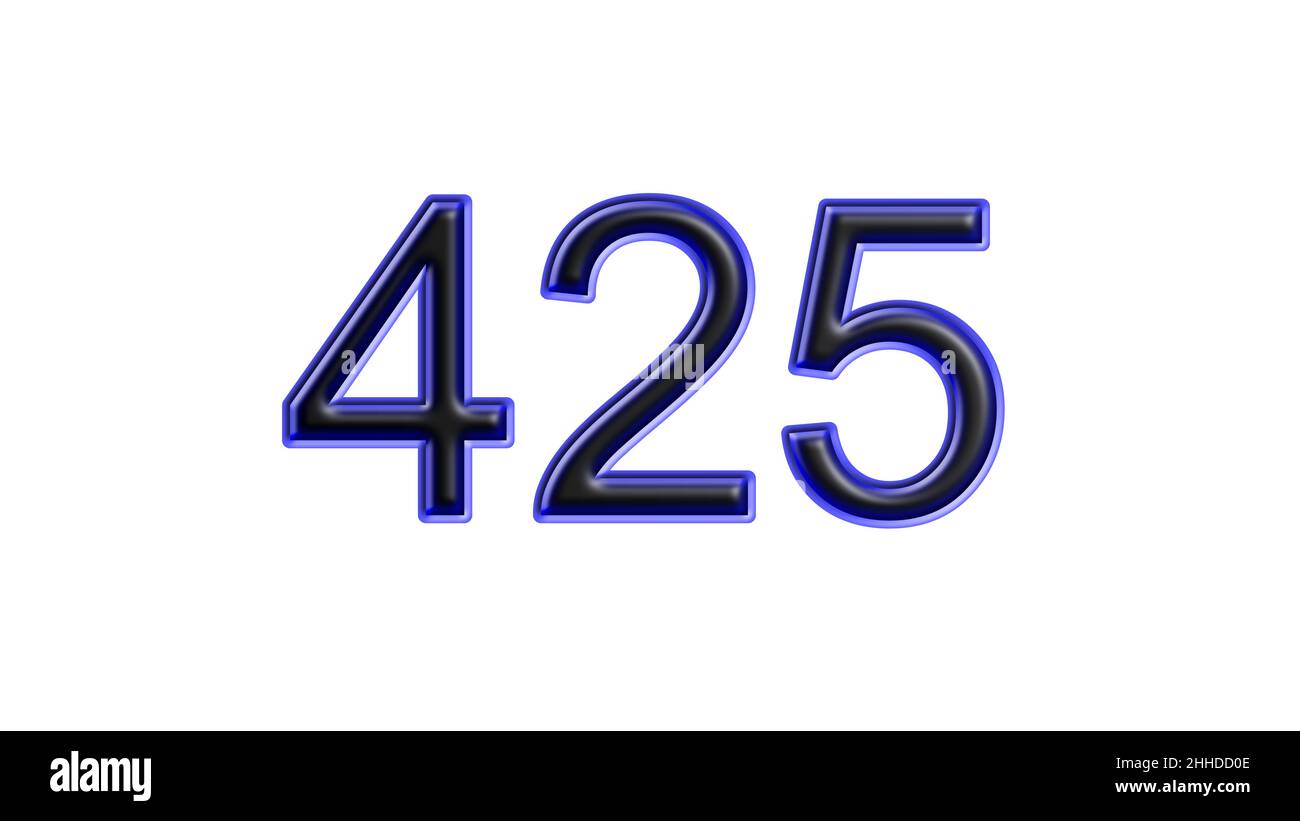 blue 425 number 3d effect white background Stock Photo - Alamy