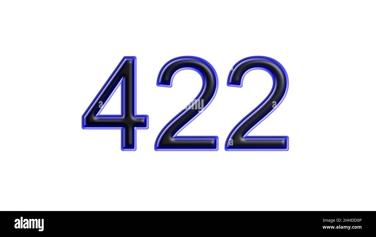 blue 422 number 3d effect white background Stock Photo - Alamy
