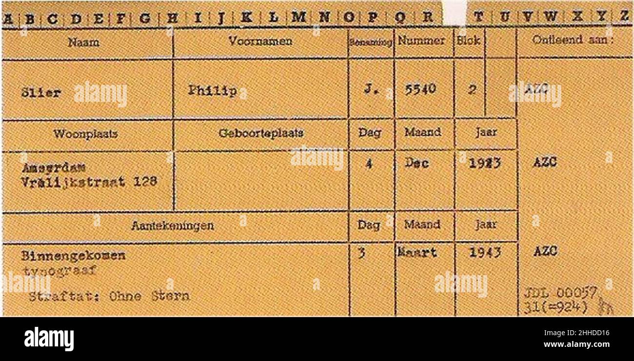 SS file card 3 March 1943 Stock Photo - Alamy