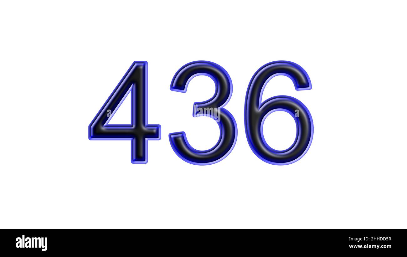 blue 436 number 3d effect white background Stock Photo - Alamy
