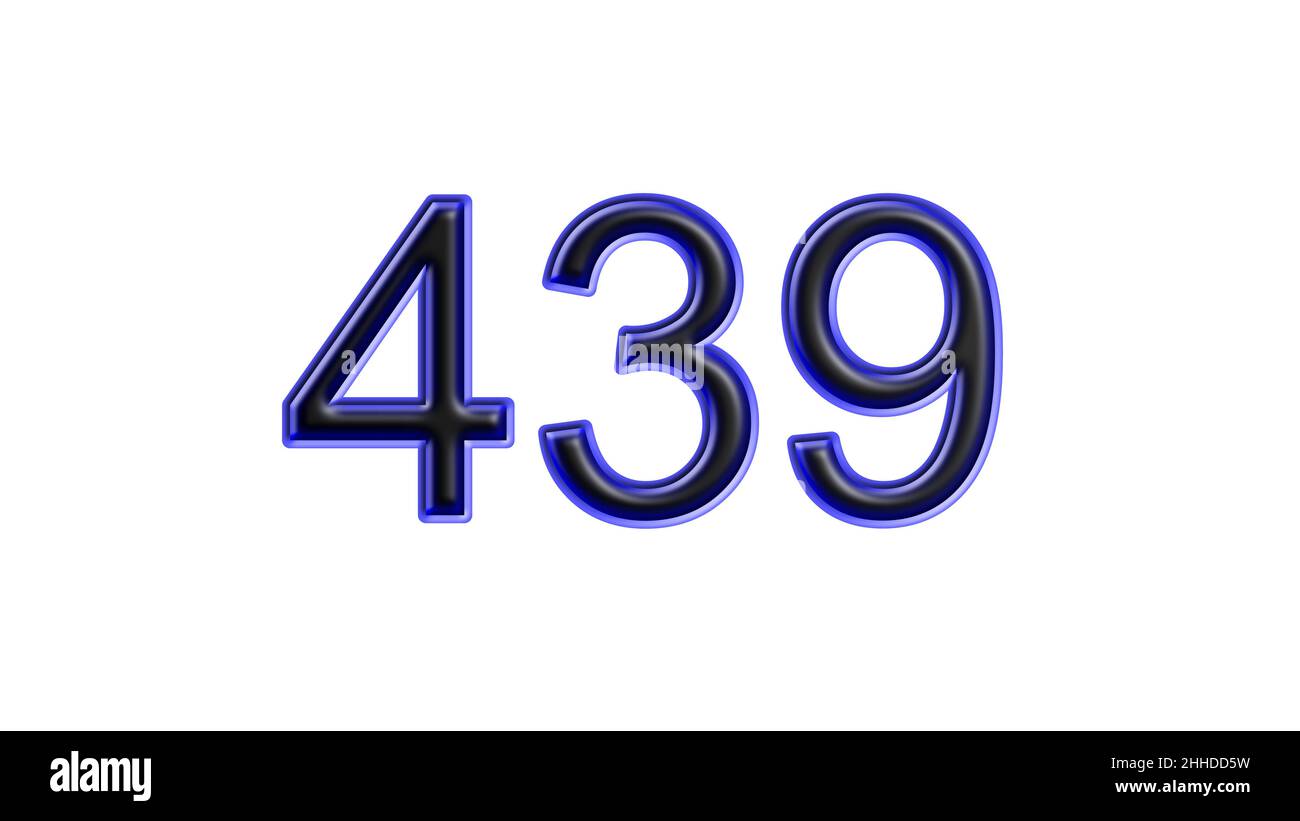 blue 439 number 3d effect white background Stock Photo - Alamy