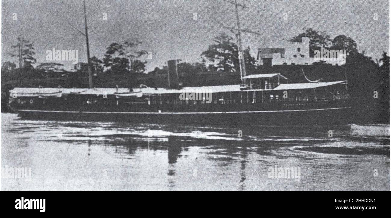 SS Rajah Brooke leaving Kuching for Singapore on 22 July 1896 Stock ...