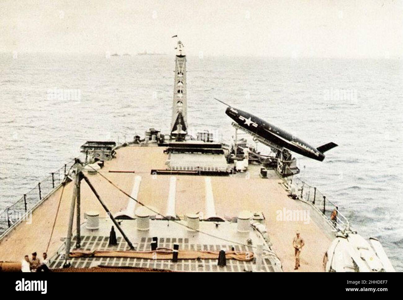 SSM-N-8 Regulus cruise missile on USS Toledo (CA-133) in 1958 Stock ...