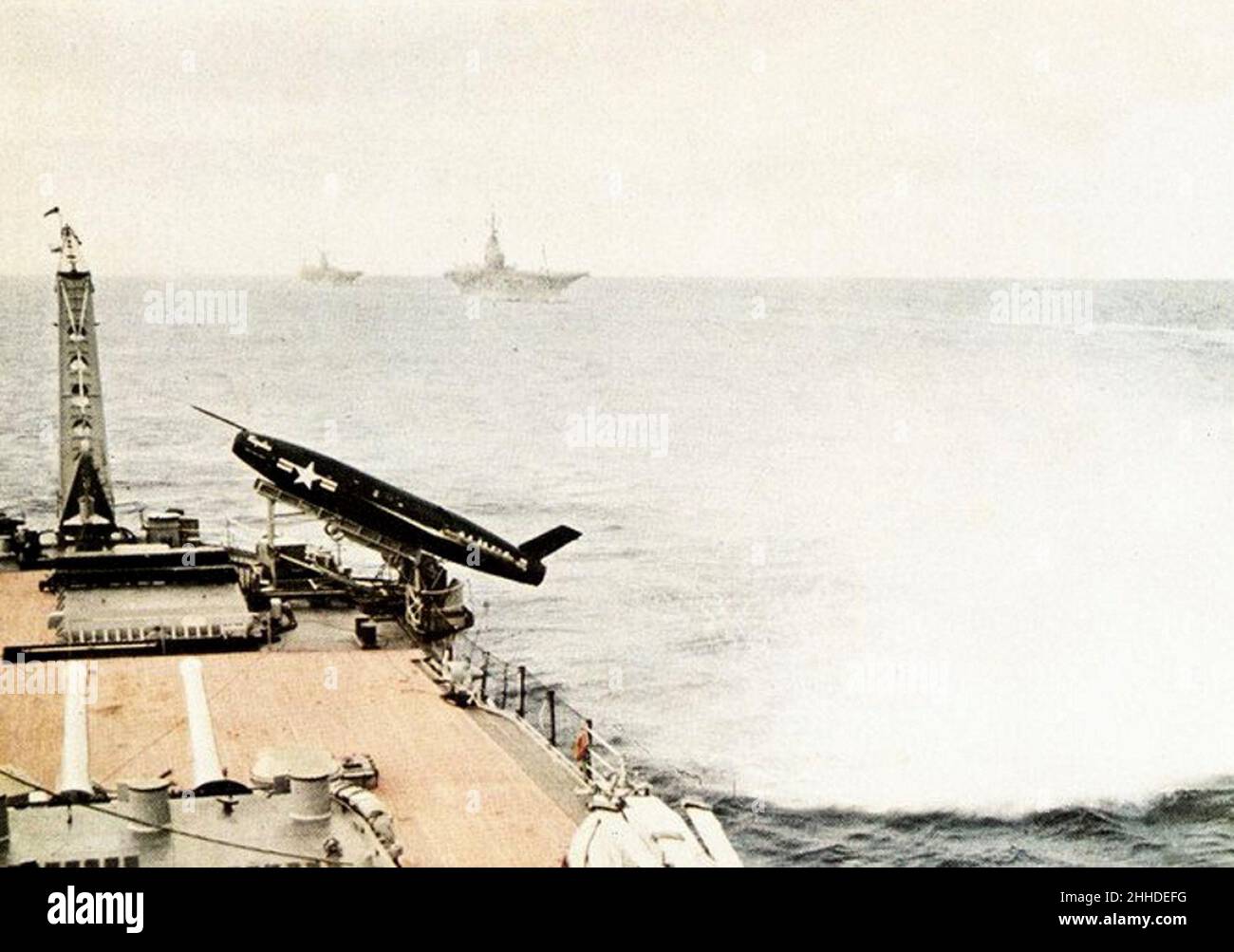 SSM-N-8 Regulus cruise missile launch from USS Toledo (CA-133) in 1958 ...