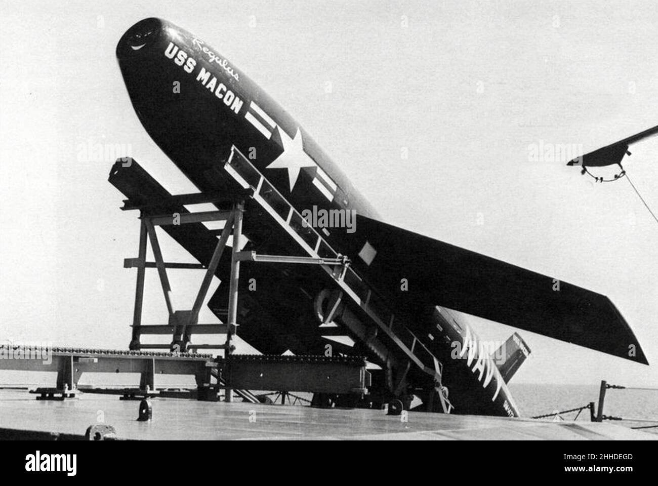 SSM-N-8 Regulus cruise missile aboard USS Macon (CA-132), in 1959 Stock ...