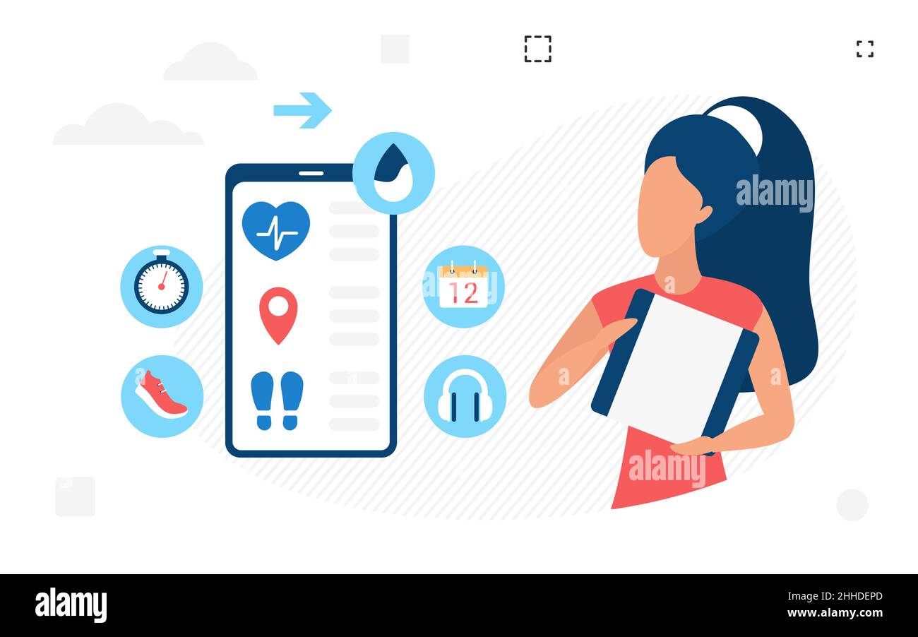 Healthy daily tracking lifestyle smart application. Maintaining good ...