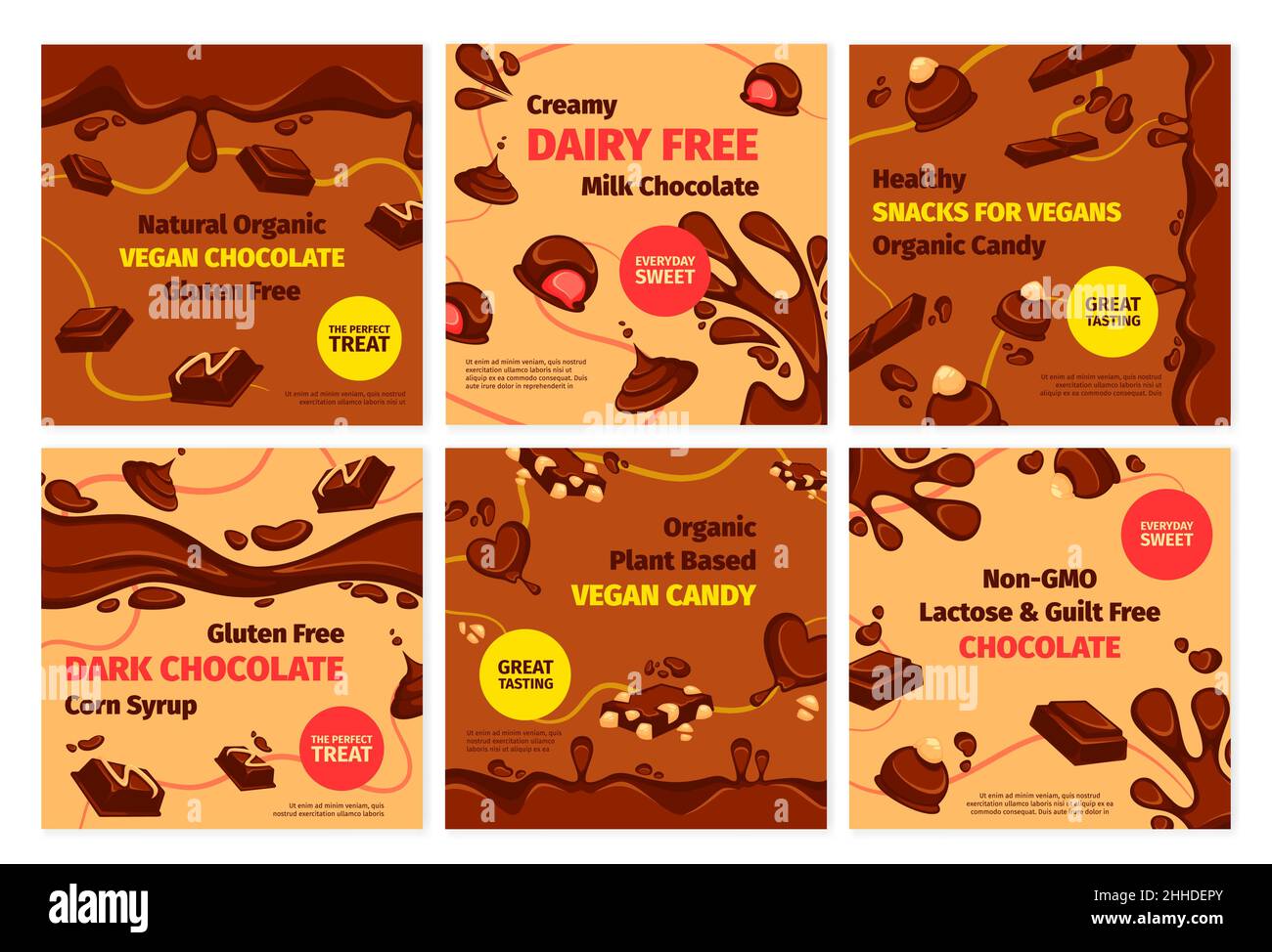 Vegan chocolate promotion, social media design Stock Vector Image & Art ...