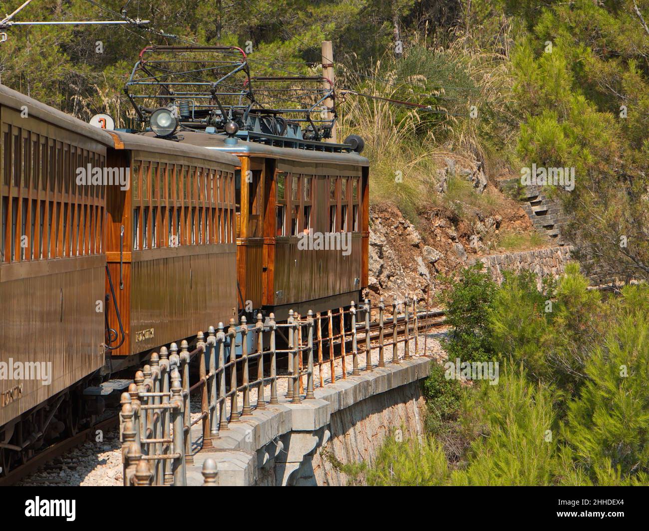 Historical train Ferrocarril de Soller on Mallorca Stock Photo - Alamy