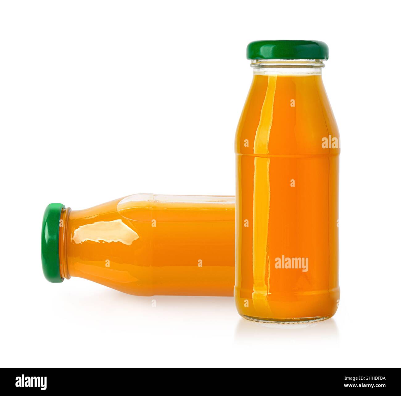 orange juice bottles isolated on a white background Stock Photo - Alamy