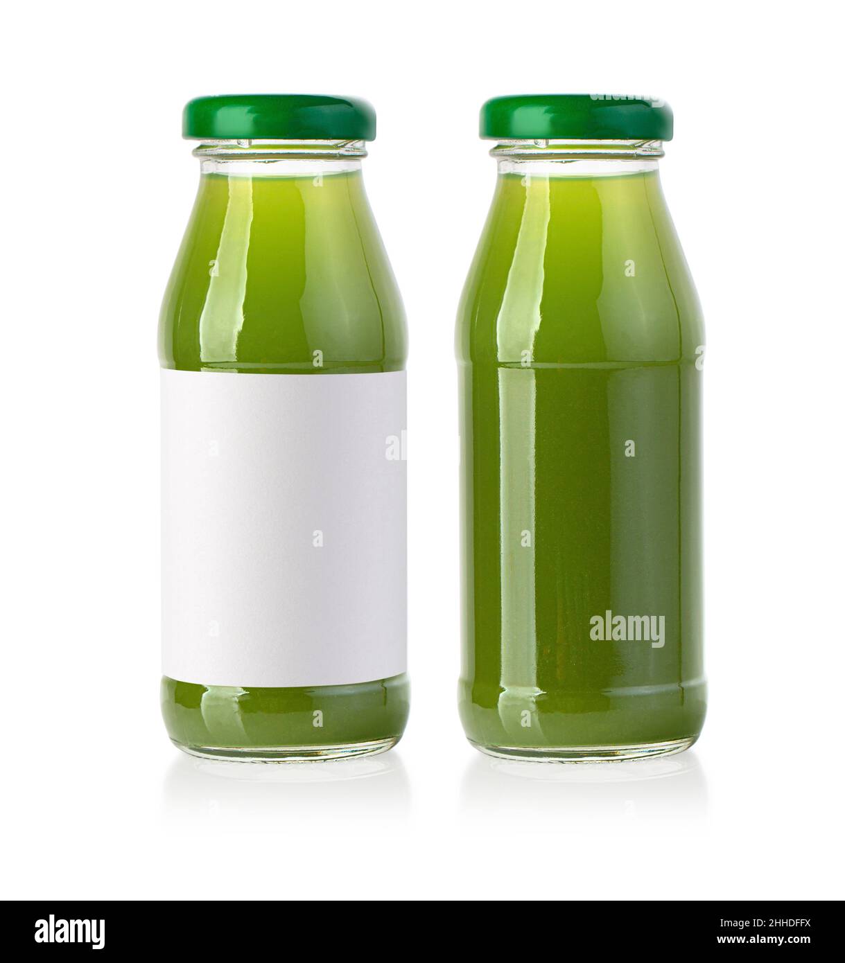 juice in an insulated glass bottle with an empty label and without with ...