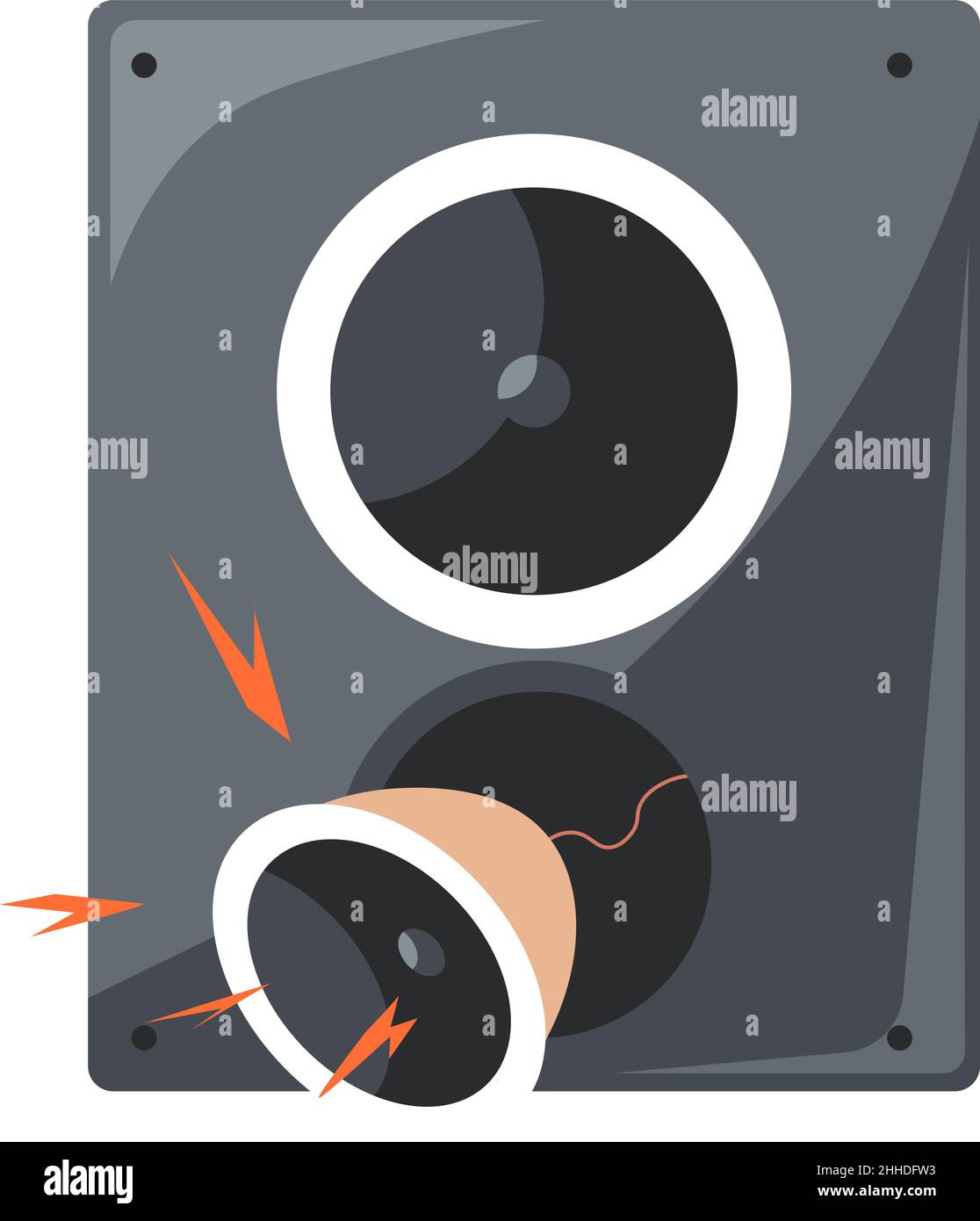 Damaged amplifier or loudspeakers with sparks Stock Vector Image & Art ...