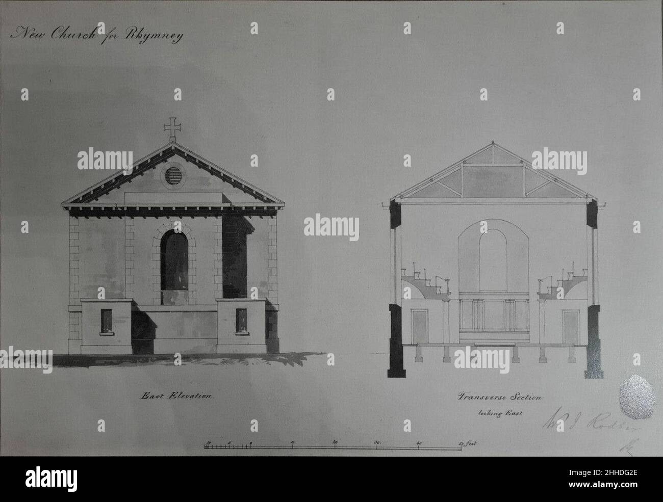 St Davids Church Rhymney - drawings (4a Stock Photo - Alamy