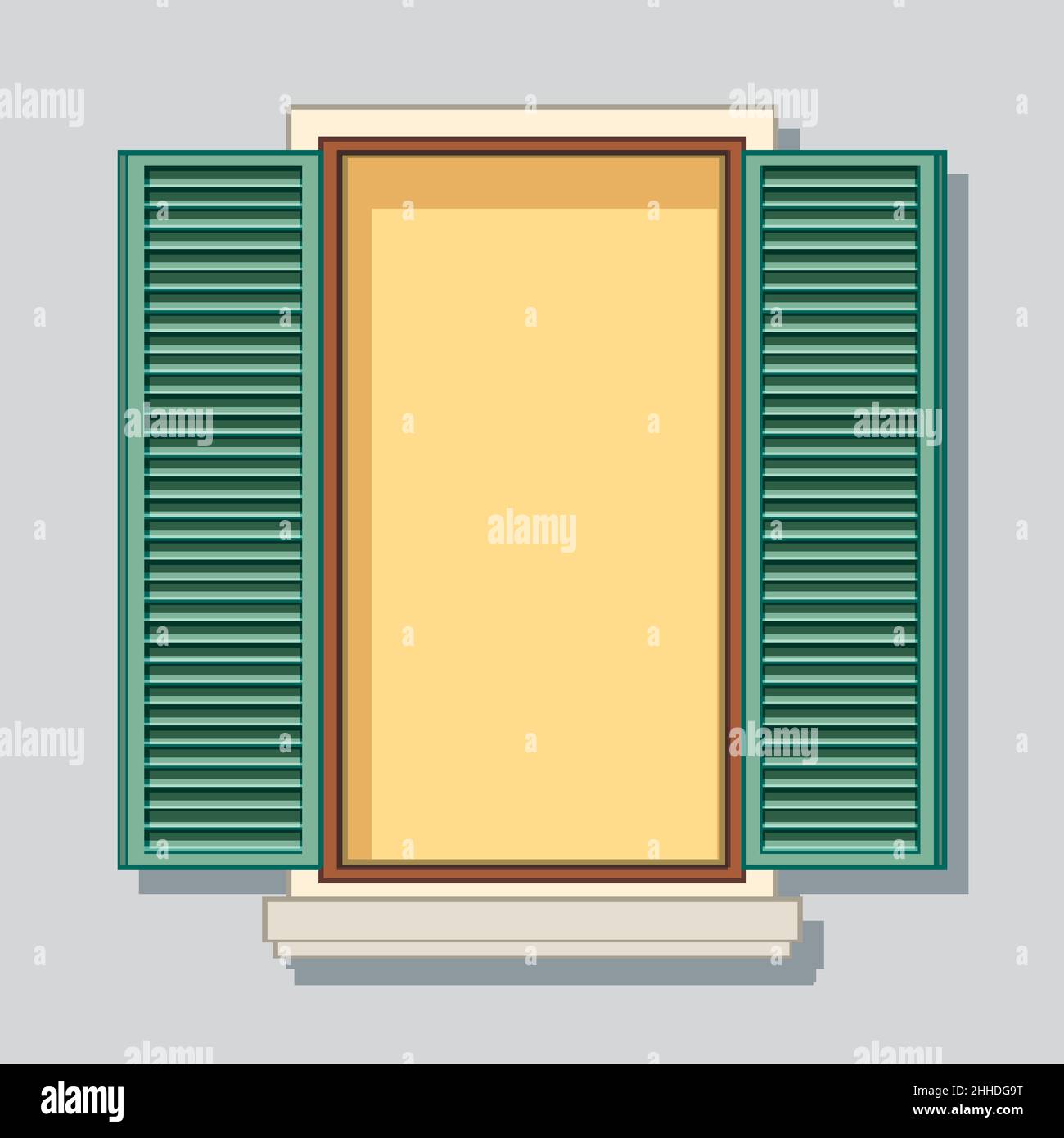 Isolated wooden window for decor illustration Stock Vector Image & Art ...
