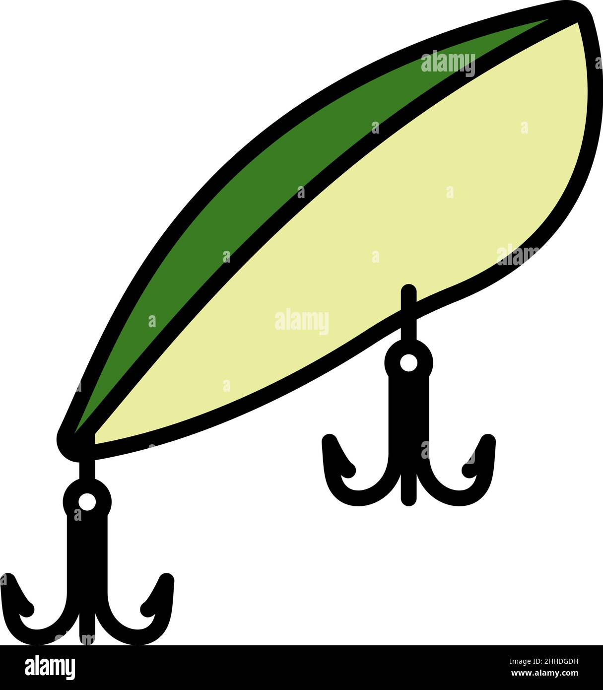 Icon Of Fishing Spoon. Editable Bold Outline With Color Fill Design ...