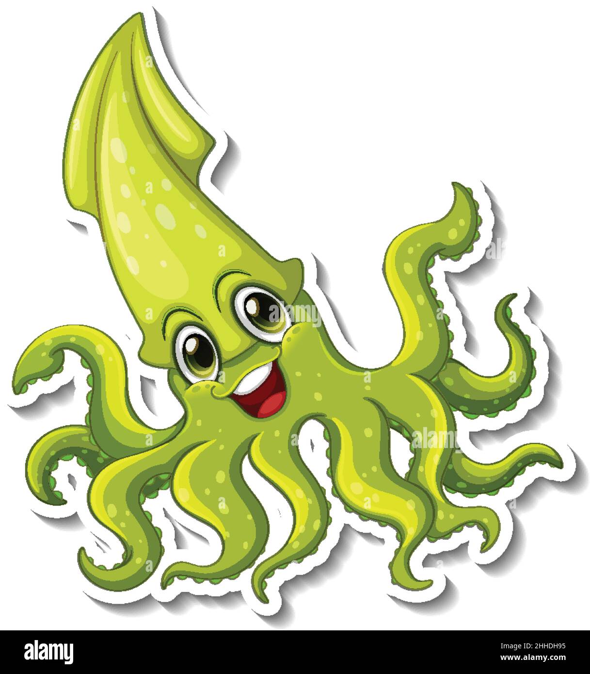 Squid sea animal cartoon sticker illustration Stock Vector Image & Art - Alamy
