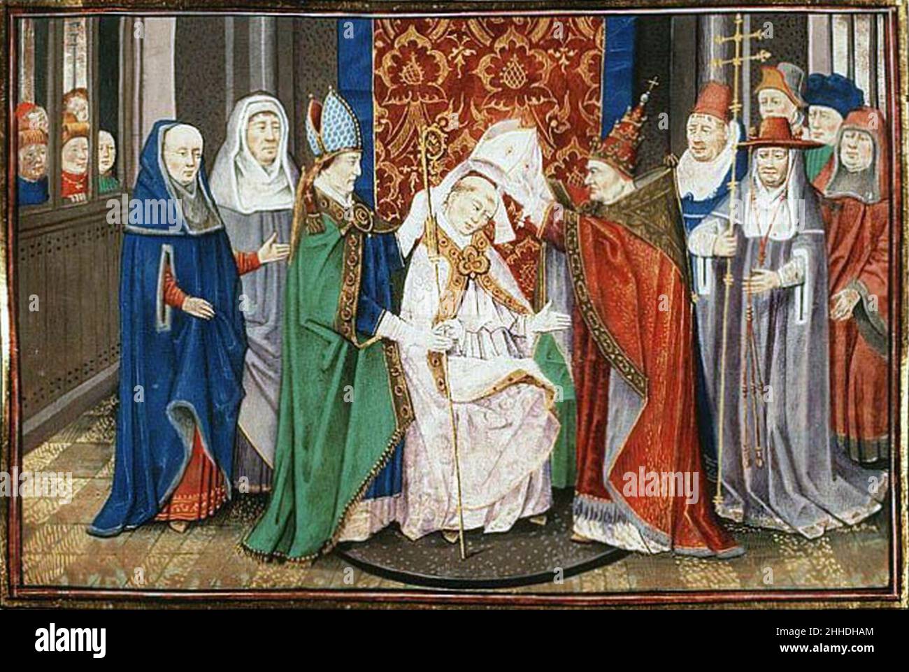 St Hubert of Liège is consecrated bishop by Pope Sergius Stock Photo ...