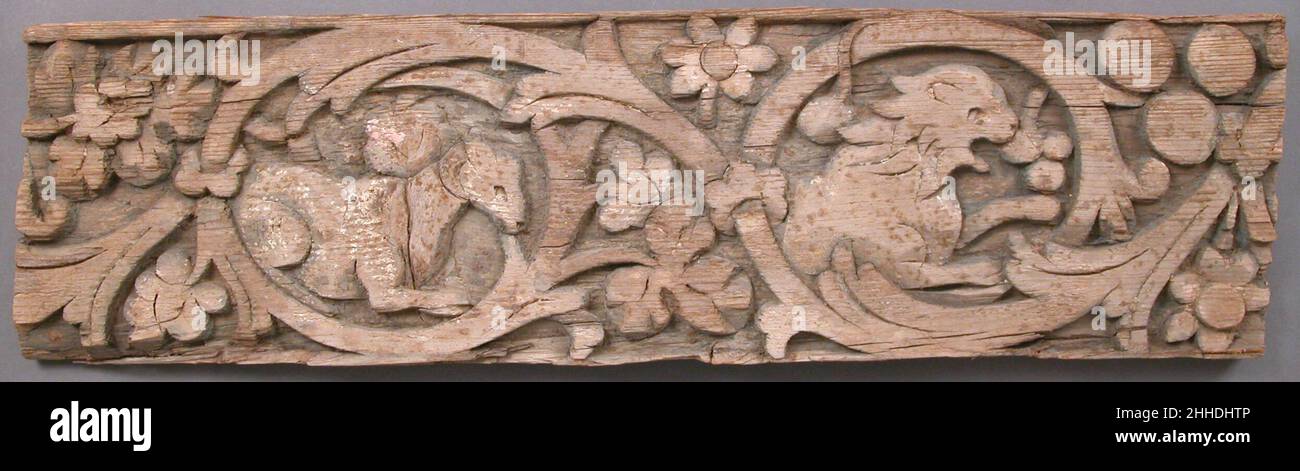 Relief Frieze 6th century Coptic A lion and leopard sprint toward the ...