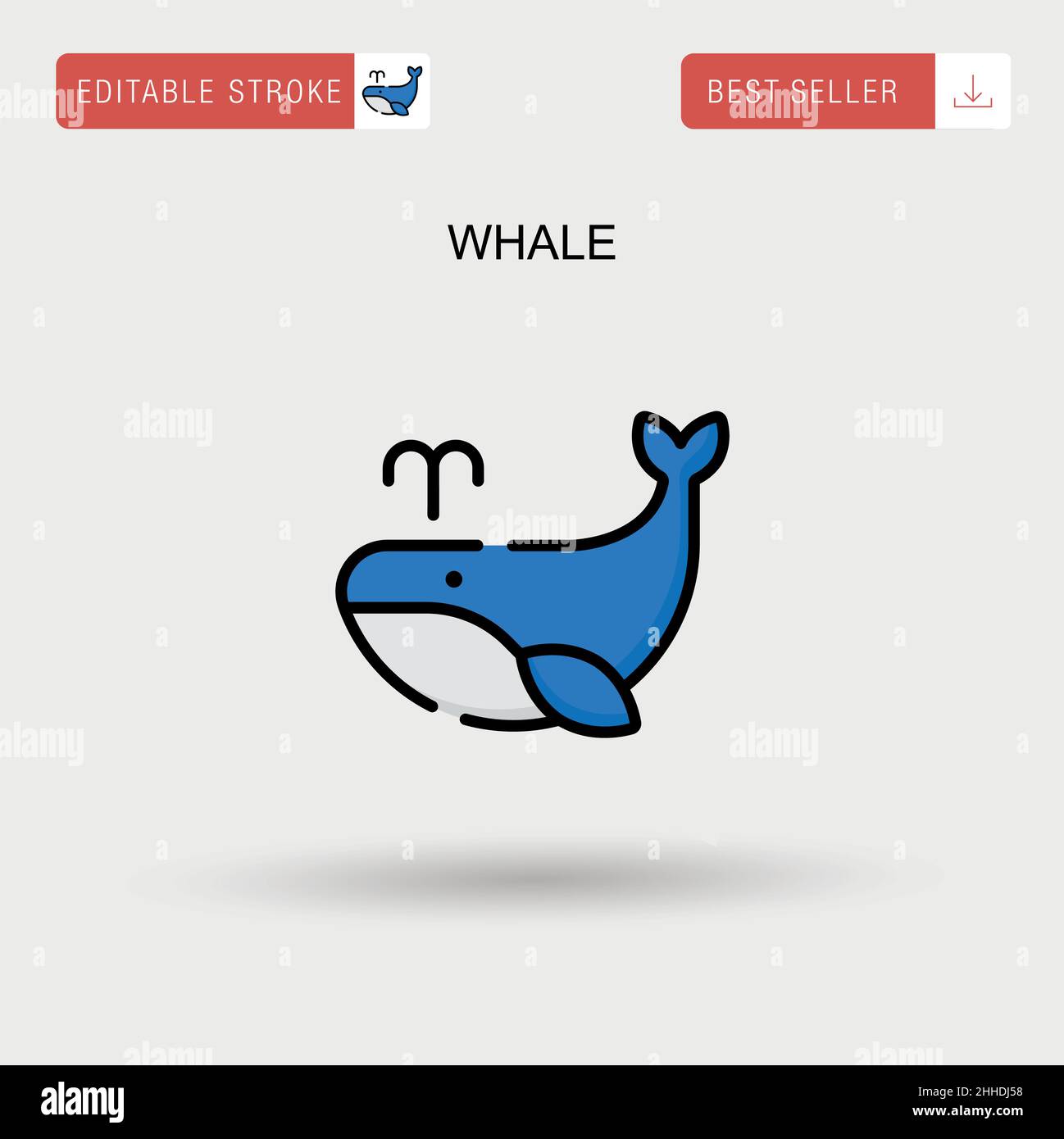 Whale Simple vector icon Stock Vector Image & Art - Alamy