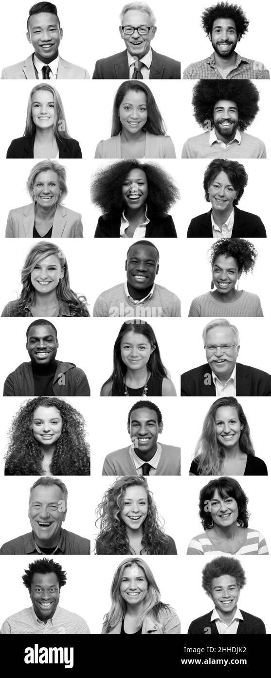 Group of beautiful people in a collage Stock Photo - Alamy