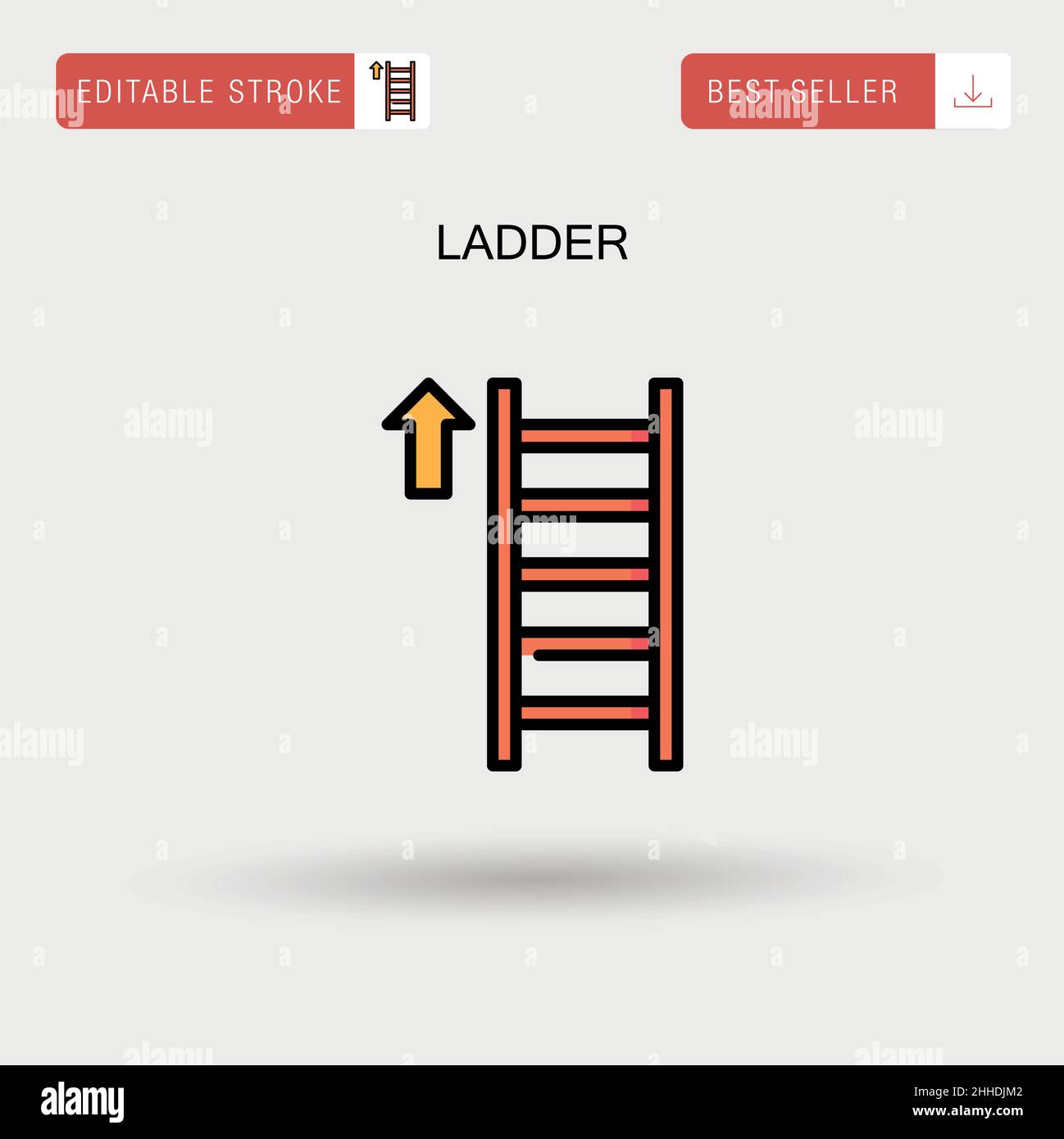 Construction worker climbing up ladder Stock Vector Images - Alamy