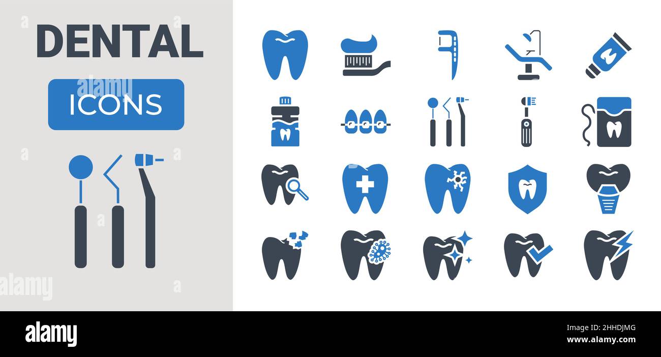 Dental Icons Set Stock Vector Image & Art - Alamy