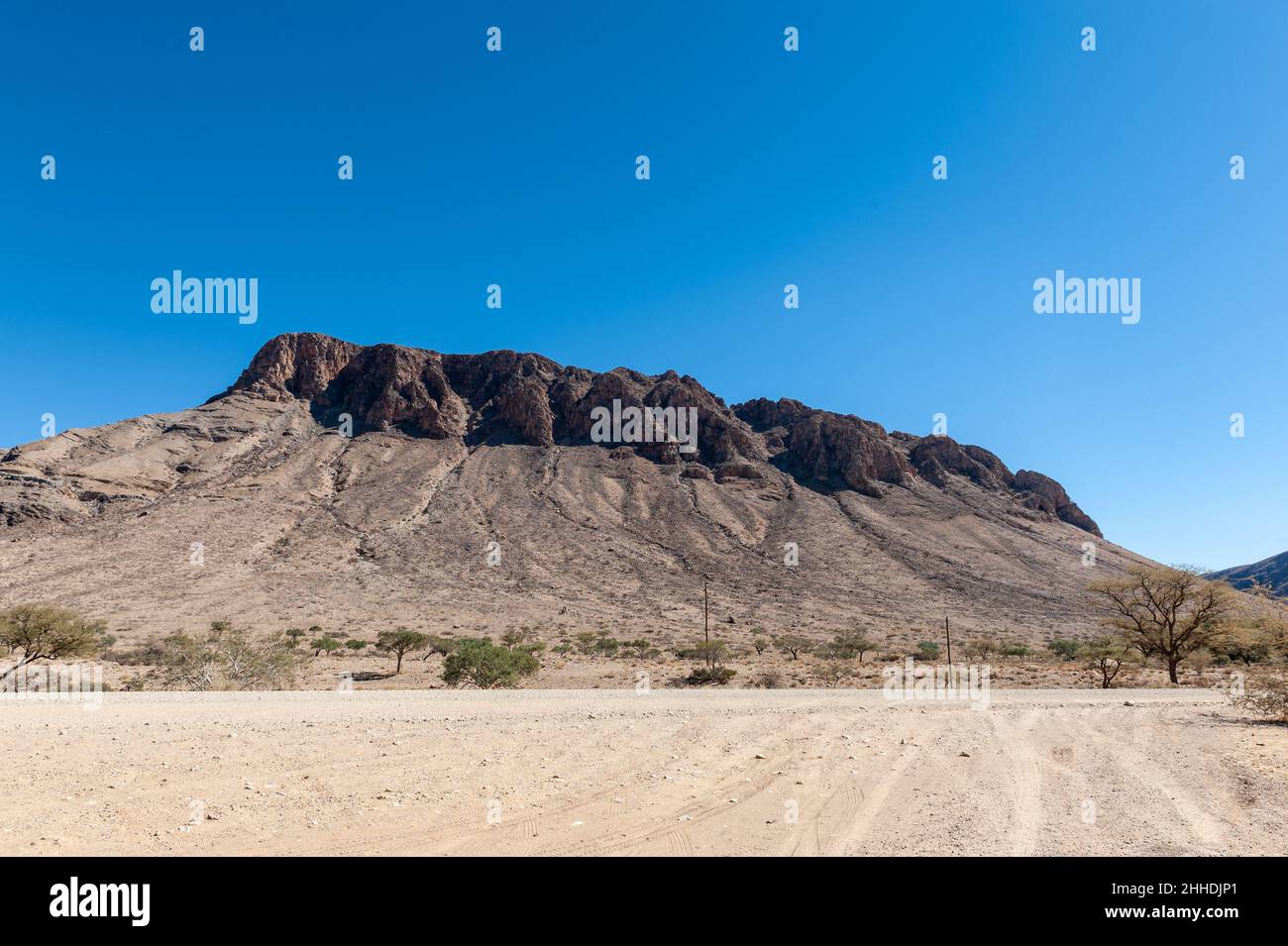 Impression of a mountain along the Tsondab River in the Hardap Region ...