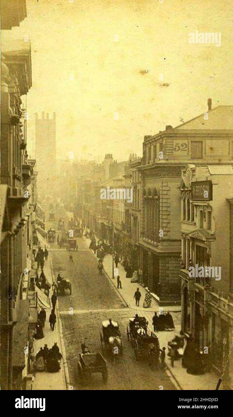 St Luke's church overlooking Bold Street, Liverpool, 1865 Stock Photo ...