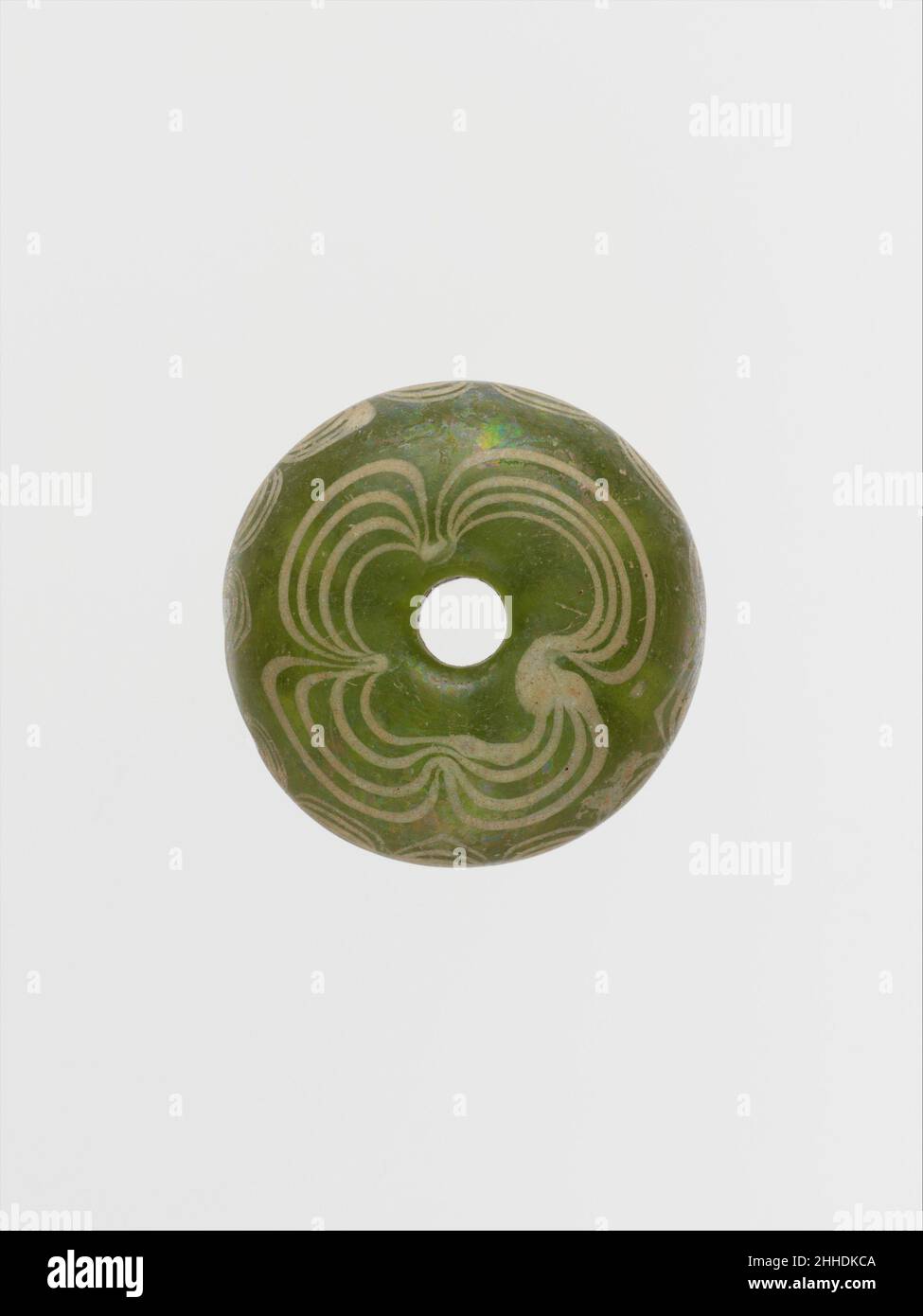 Glass whorl or bead 5th–7th century A.D. Frankish Translucent light ...