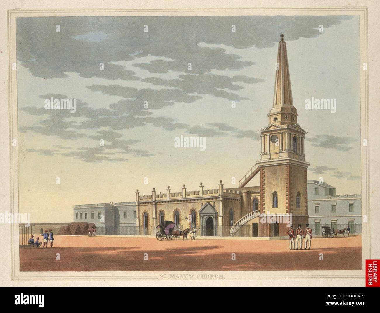 St Mary's Church, Fort St George, Madras'. Drawn and engraved by J.W ...