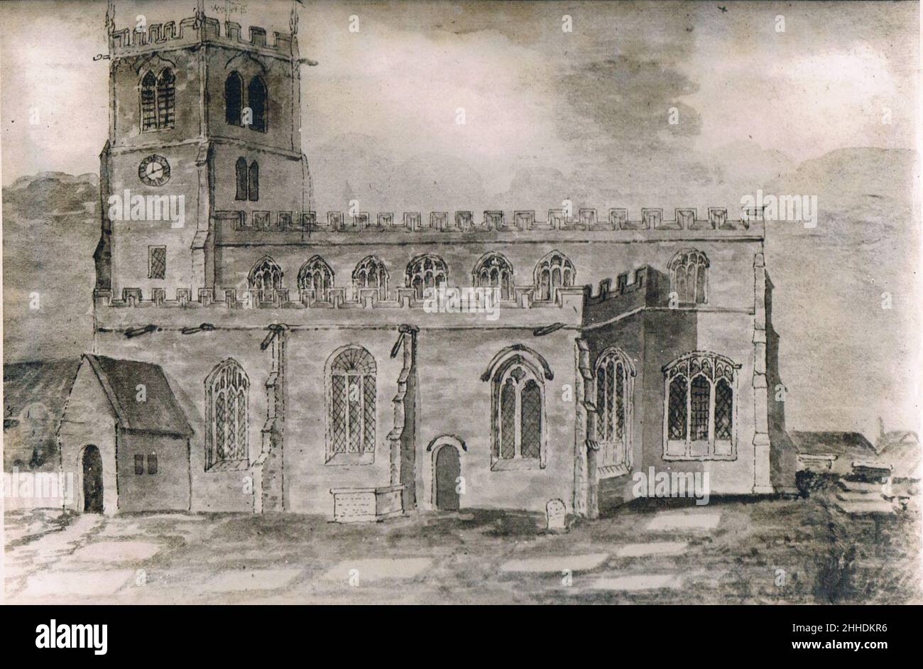 St Mary's Church Sandbach c.1800 Stock Photo - Alamy