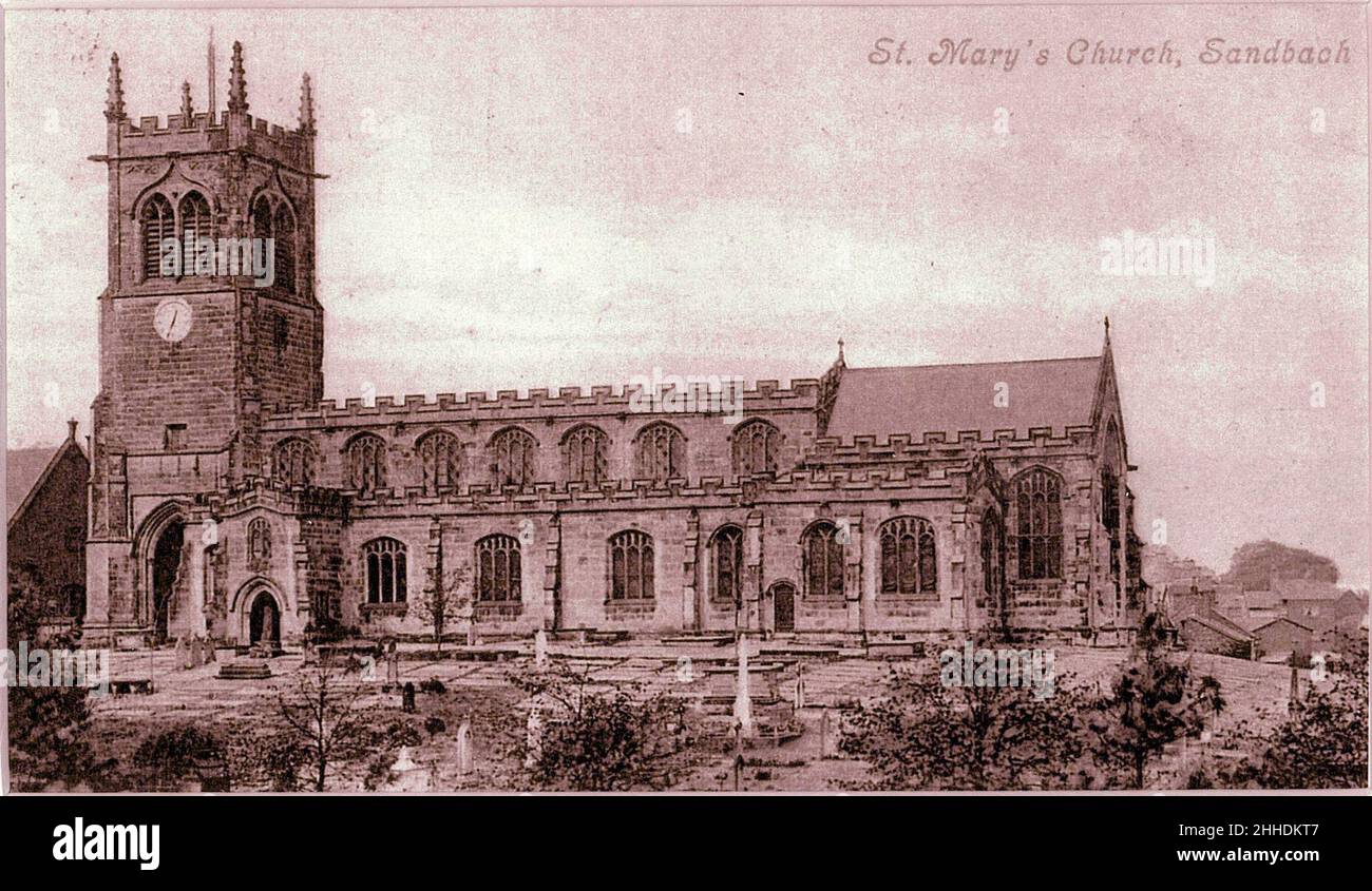 St Mary's Church Sandbach c.1900 Stock Photo - Alamy