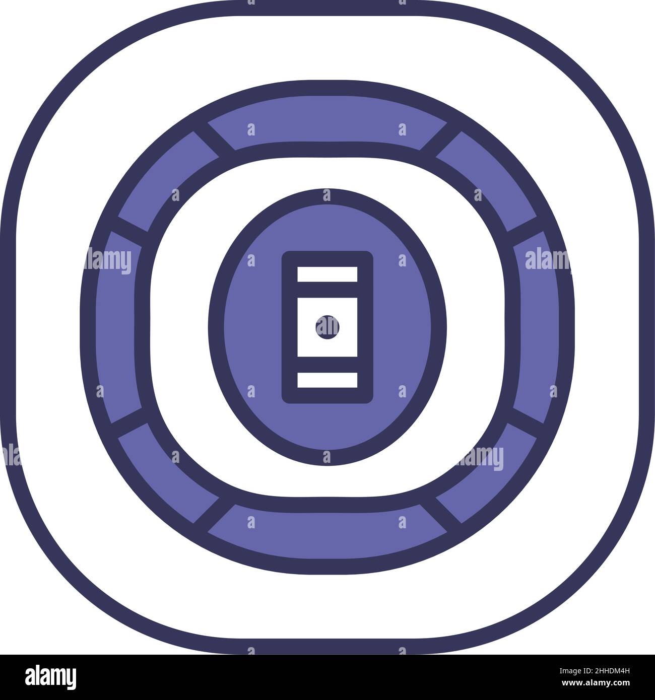 Cricket Stadium Icon. Editable Bold Outline With Color Fill Design ...