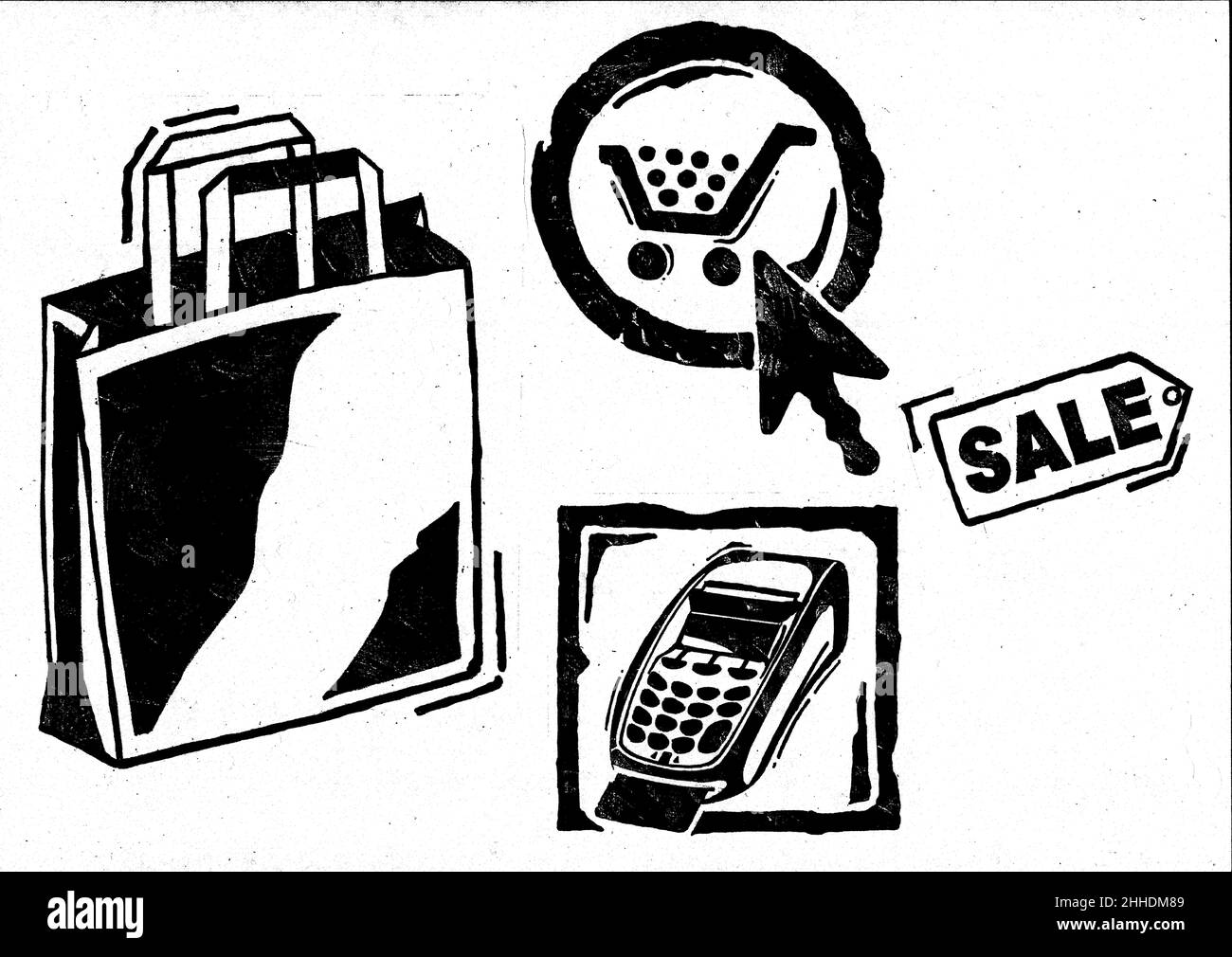 Symbols/Icons for shopping Stock Photo - Alamy