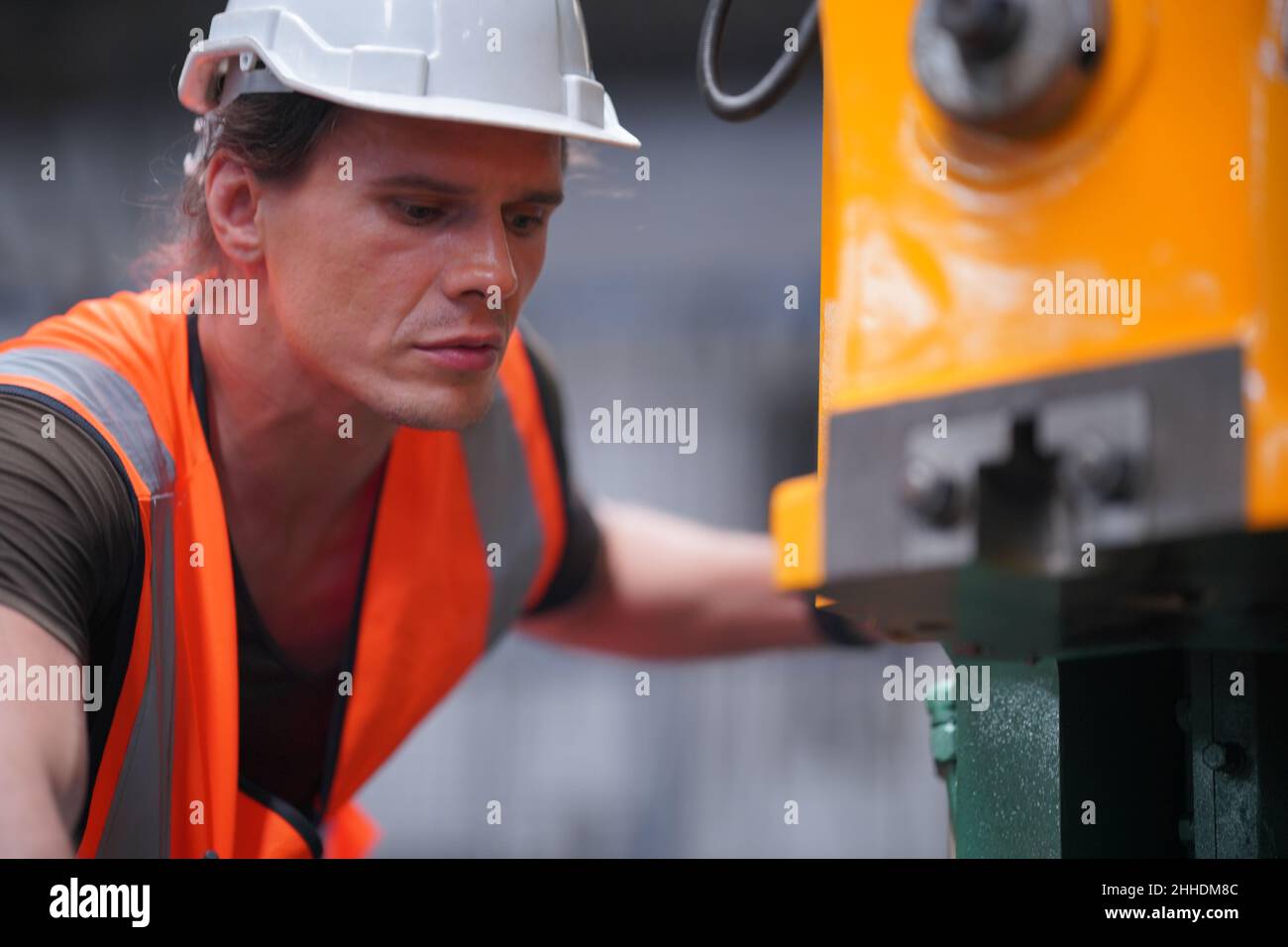 Male engineer metalworker industrial experienced operator technician ...