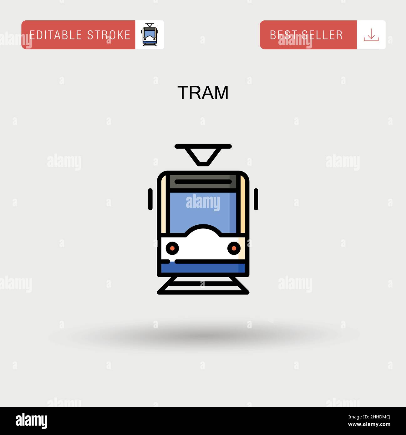 Tram Simple vector icon Stock Vector Image & Art - Alamy