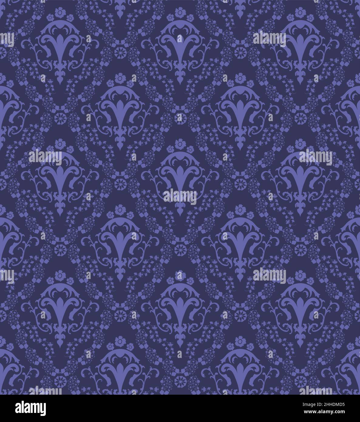 Damask Seamless Vector Pattern. Elegant Design in Royal Baroque Style ...