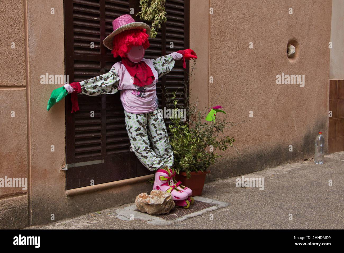 Decoration for Much Fiesta in old town of Sineu on Mallorca Stock Photo ...