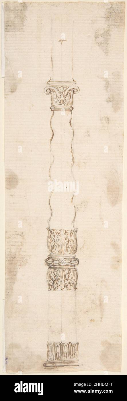 Design for a Pillar 18th century Anonymous, Italian, Bolognese 18th ...