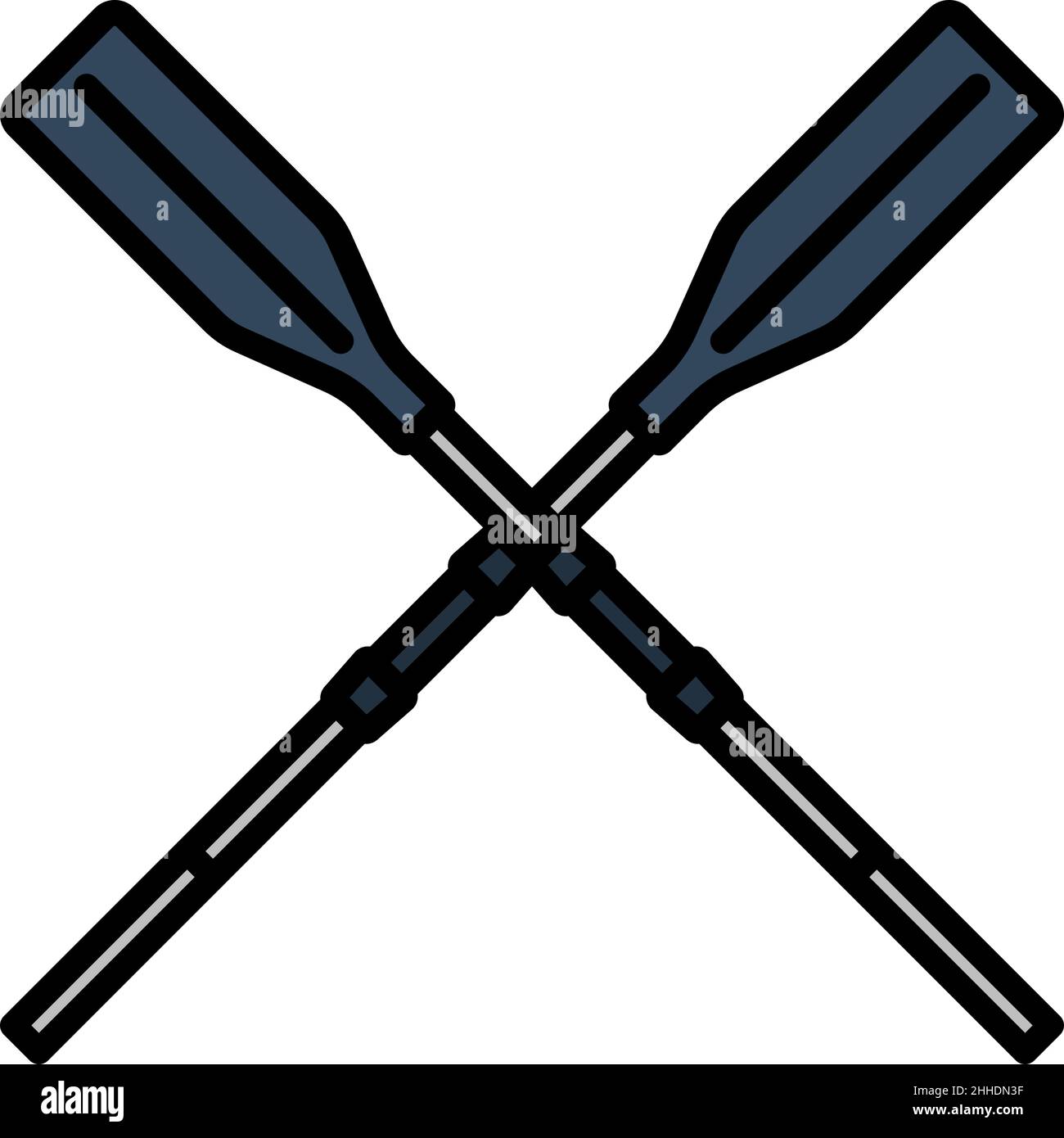 Icon Of Boat Oars. Editable Bold Outline With Color Fill Design. Vector ...