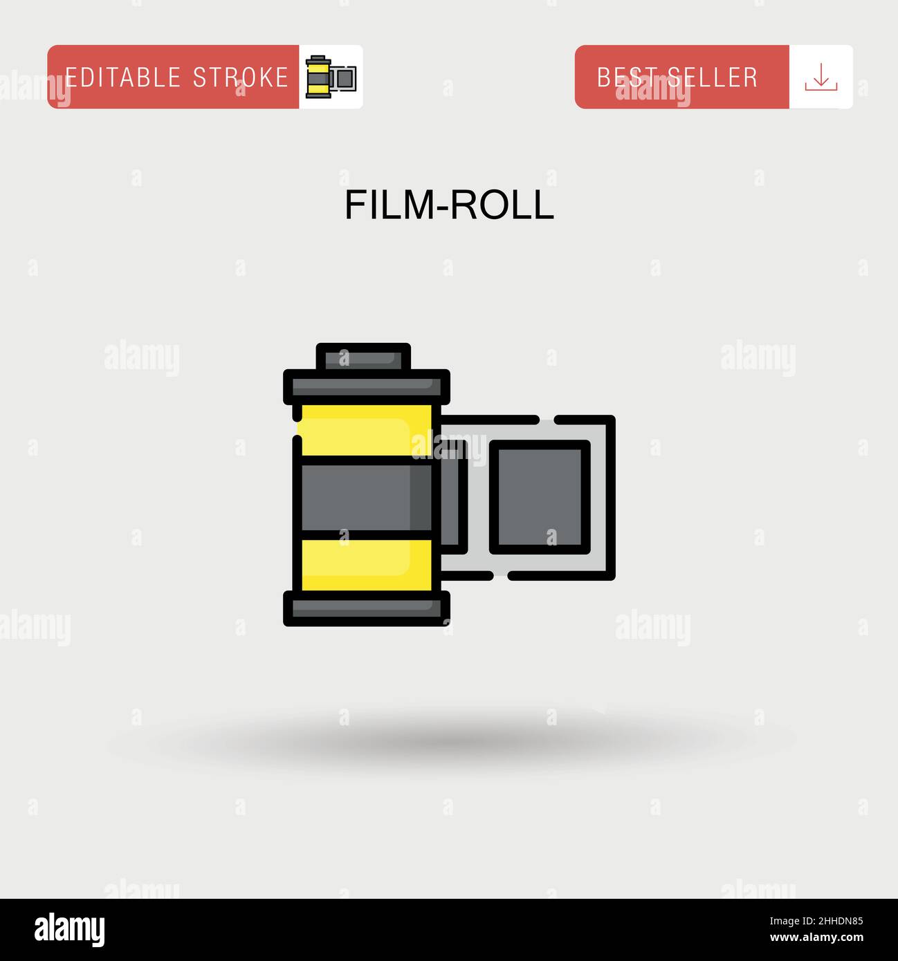 Film-roll Simple vector icon Stock Vector Image & Art - Alamy
