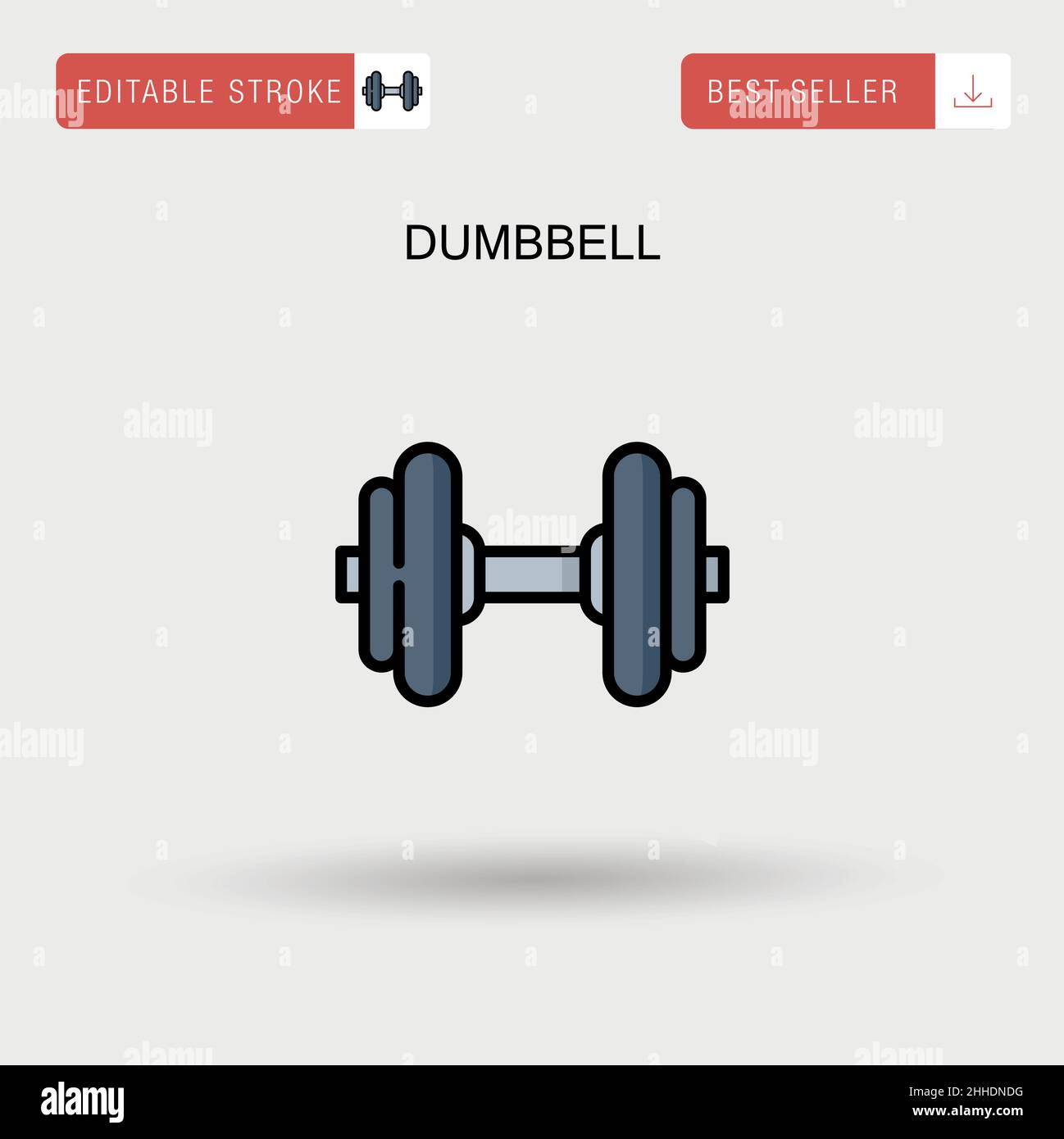 Dumbbell Simple vector icon Stock Vector Image & Art - Alamy