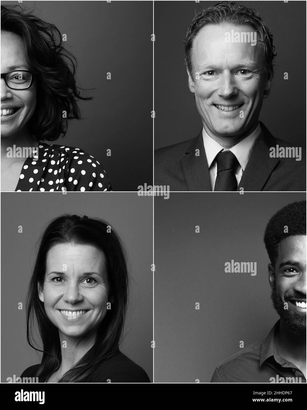 Group of people in a collage Stock Photo - Alamy
